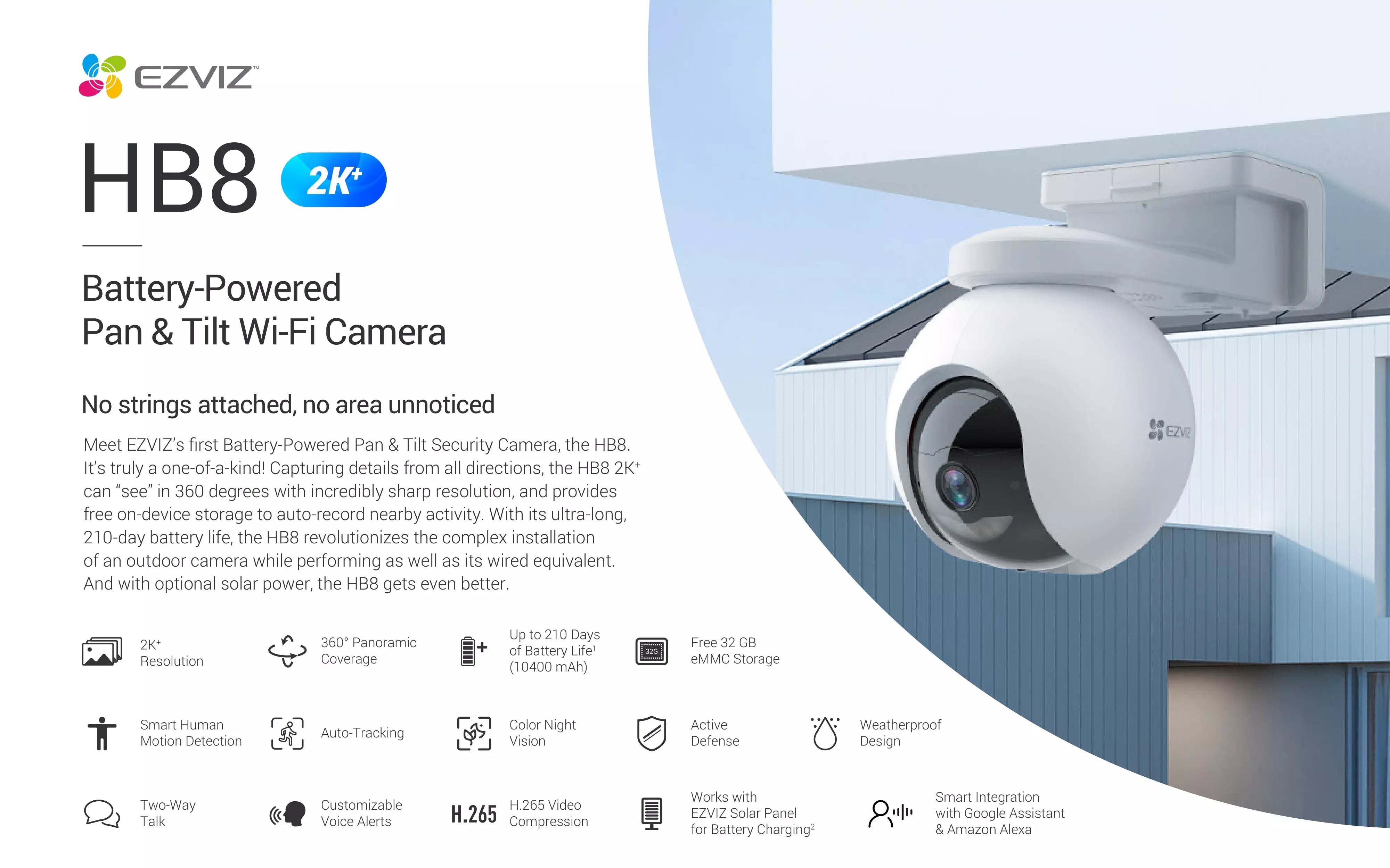 EZVIZ HB8 4MP Battery-Powered Pan & Tilt Wi-Fi Camera